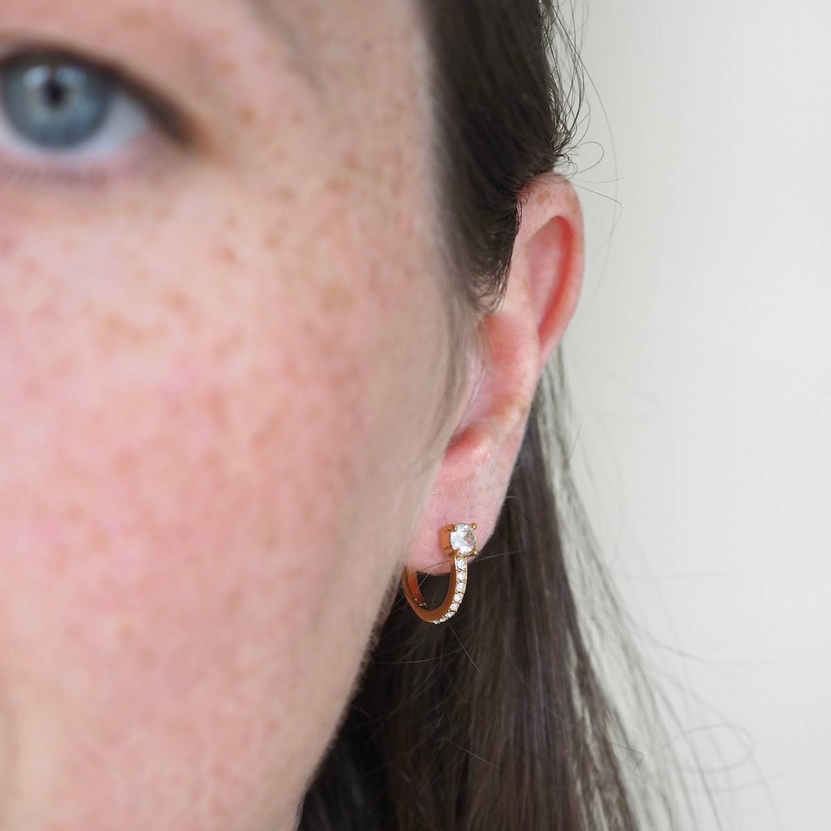 Øreringer med stor zirkonia - 7days